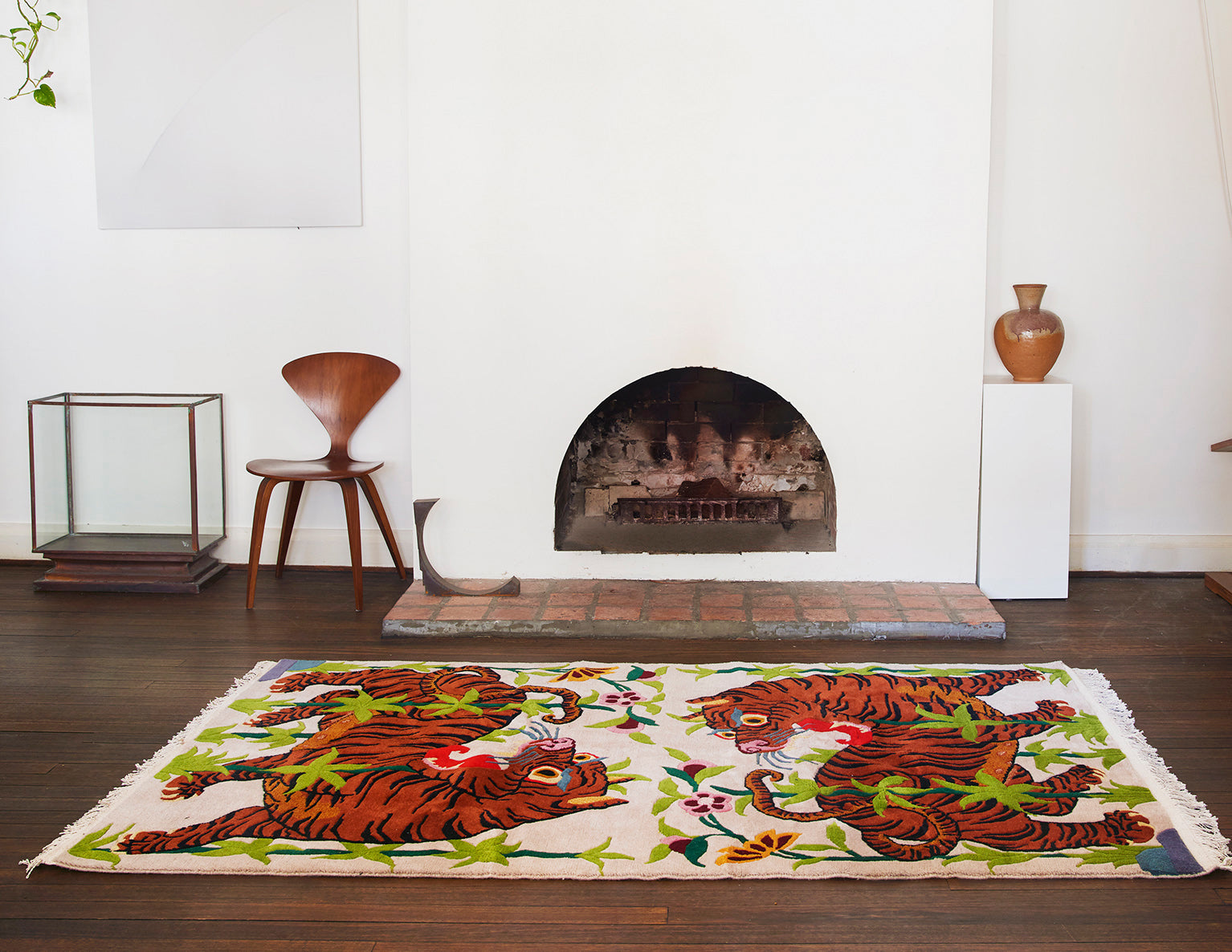 Handwoven Tibetan Tiger Rug by Tibetan Refugee Artisans (Tiger 3) – Tim ...