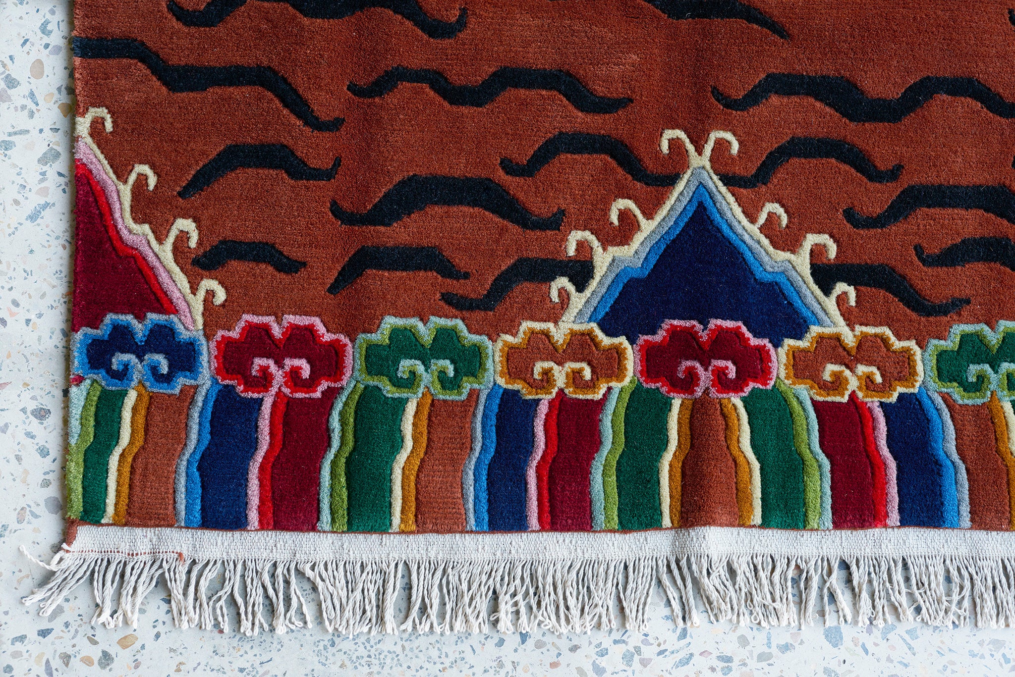 Handwoven Tibetan Tiger Rug by Tibetan Refugee Artisans (Tiger 4) – Tim ...