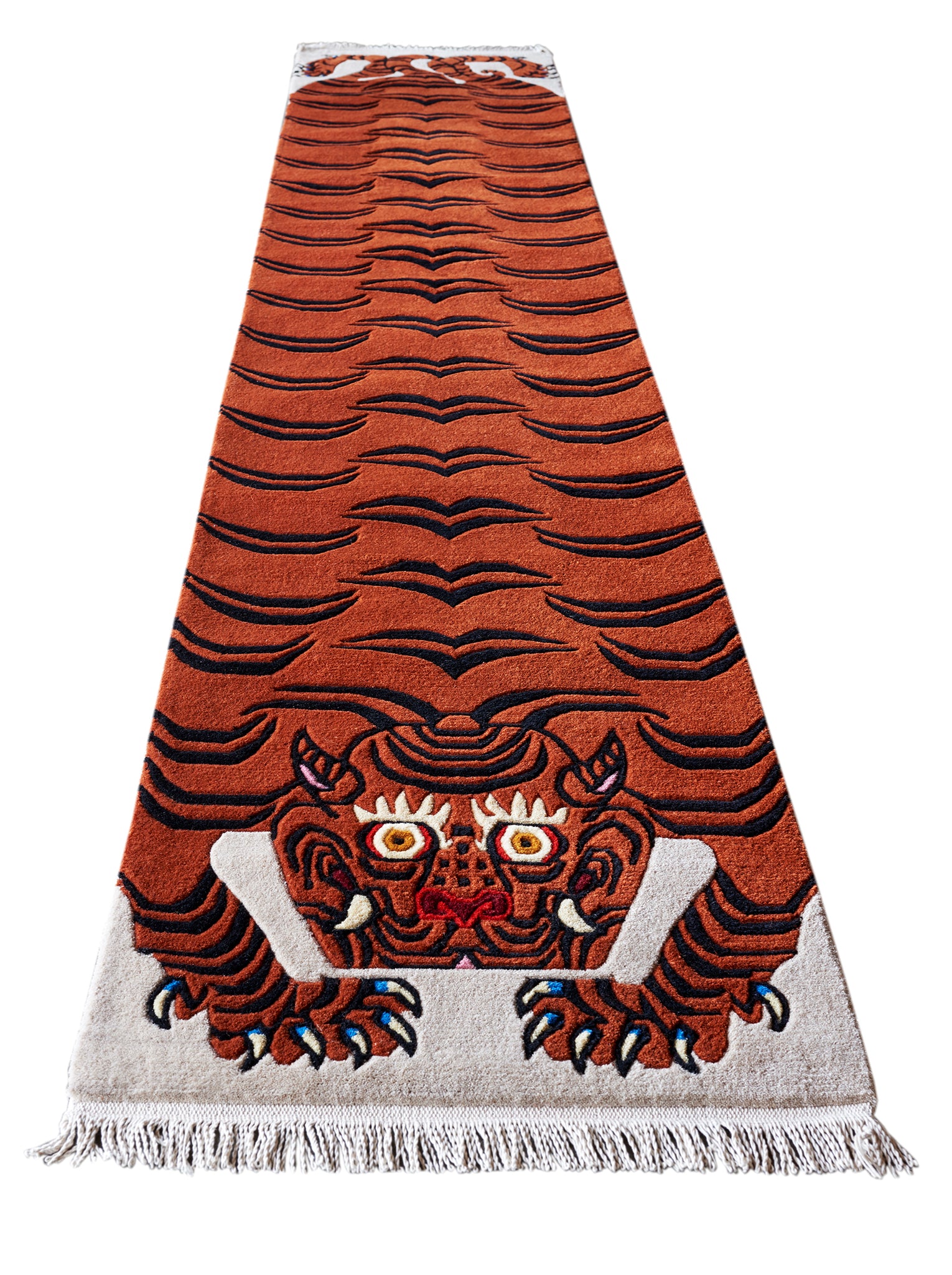 Handwoven Tibetan Tiger Rug by Tibetan Refugee Artisans (Tiger 2) – Tim ...