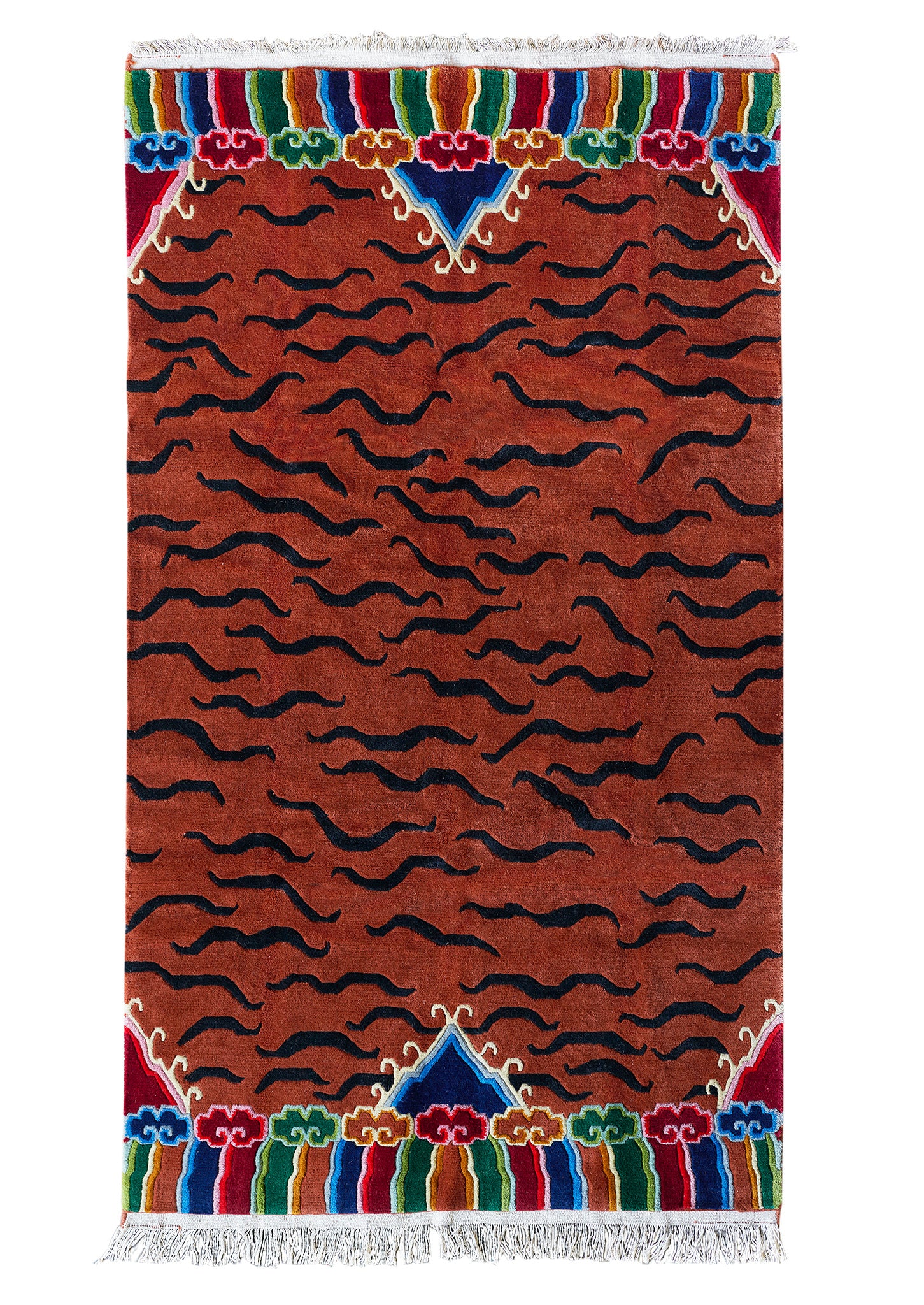 Handwoven Tibetan Tiger Rug by Tibetan Refugee Artisans (Tiger 4) – Tim ...