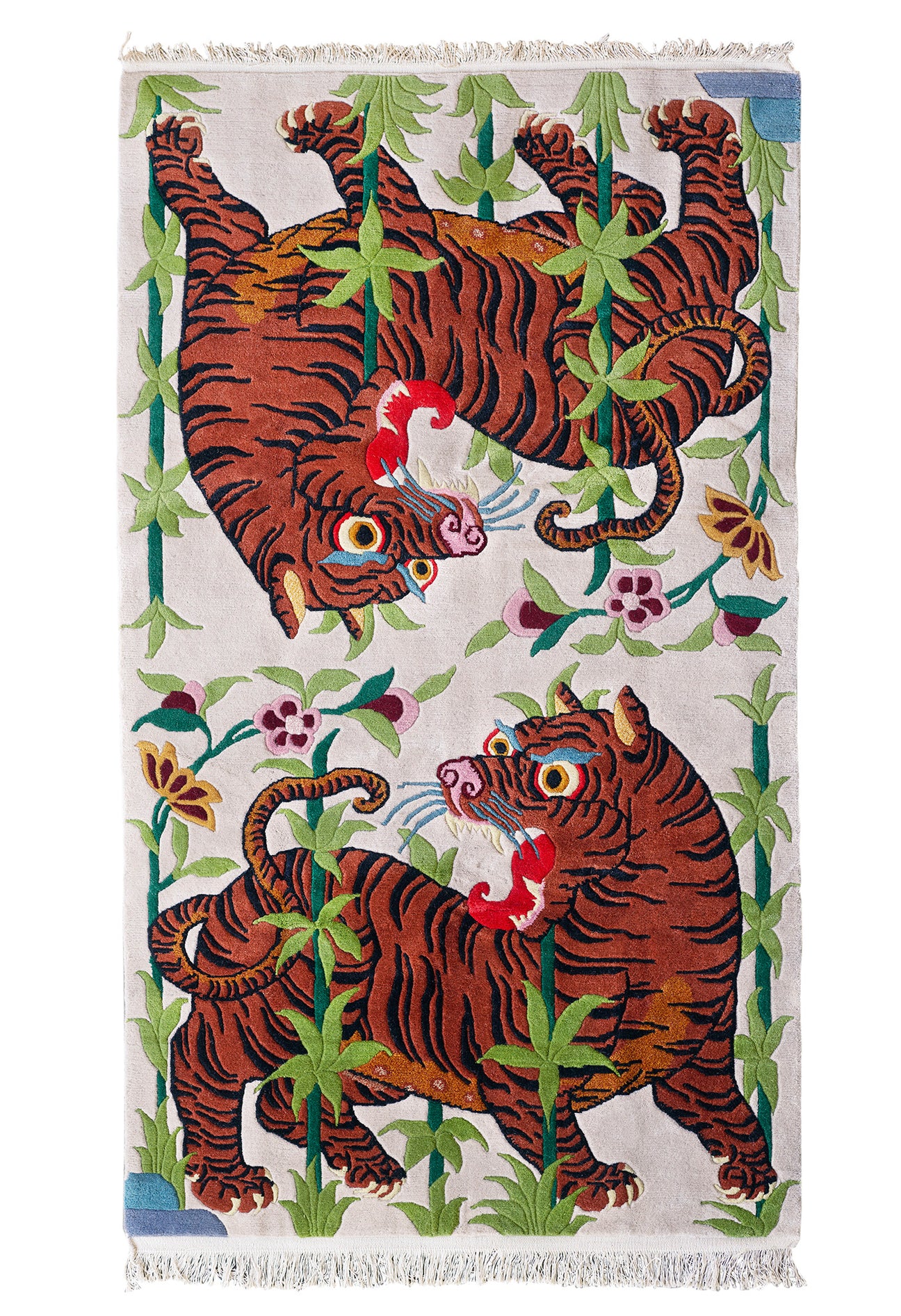 Handwoven Tibetan Tiger Rug by Tibetan Refugee Artisans (Tiger 3) – Tim ...